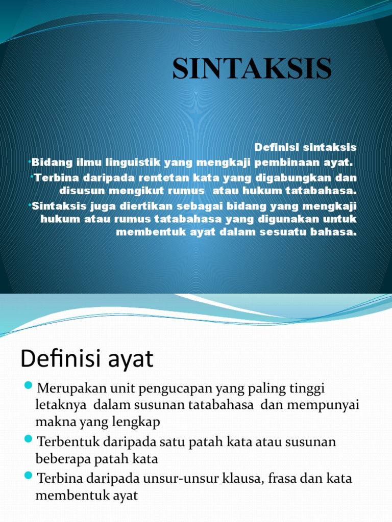 Definisi Sintaksis | PDF