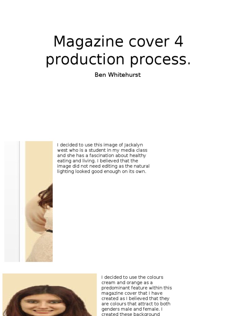 Magazine Cover 4 Production Process | PDF | Social Science | Home & Garden