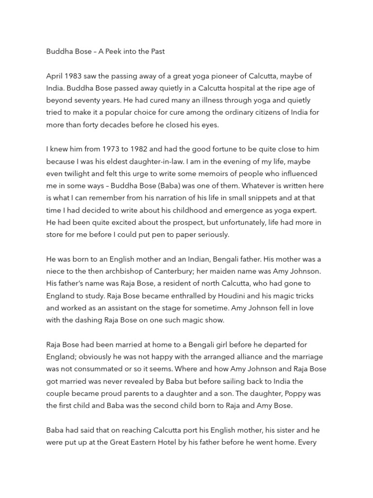 Buddha Bose | PDF | Religion And Belief