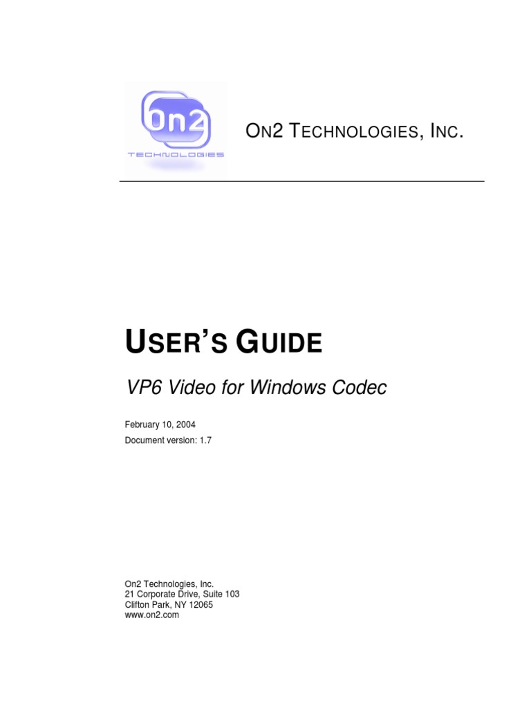 VP6 Video Codec User Guide | PDF | Data Compression | Codec