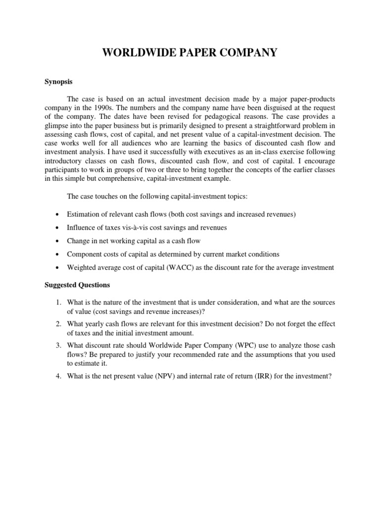WPC Investment Analysis Case Study | PDF | Finance & Money Management