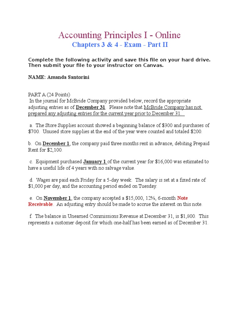 Exam II Chapters 3 & 4 Part II Spring | PDF | Finance & Money Management