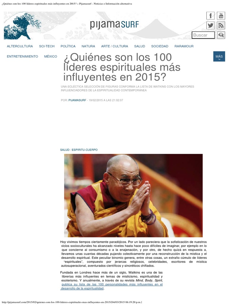 ¿Quiénes Son Los 100 Líderes Espirituales Más Influyentes en 2015 ...