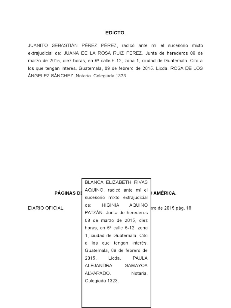 Modelo Edicto Guatemala