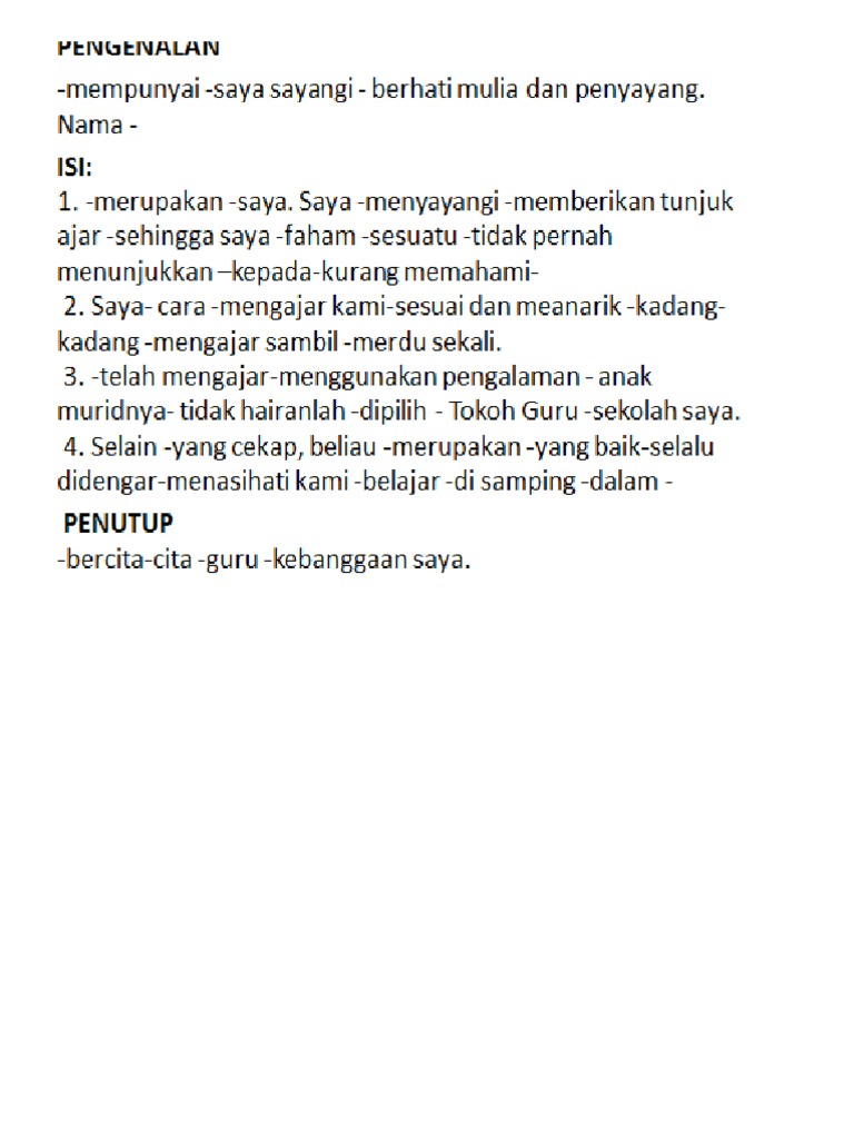 Karangan Guru Kegemaran Saya | PDF