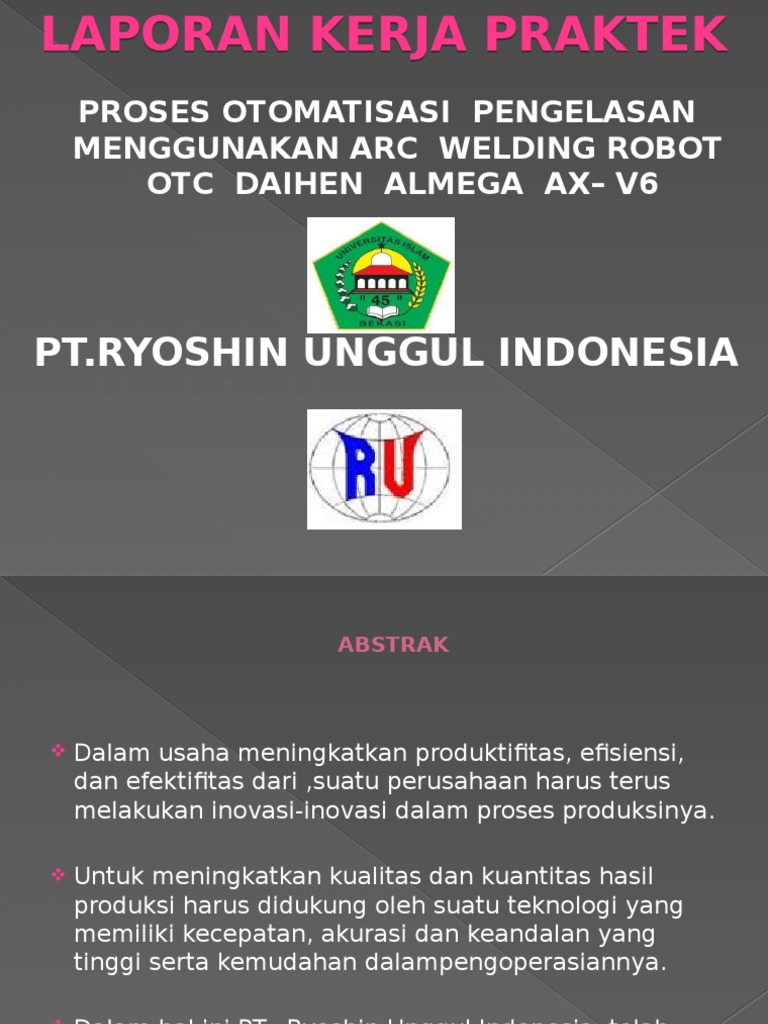 Otomatisasi Pengelasan Menggunakan Arc Welding Robot Otc Daihen Almega ...
