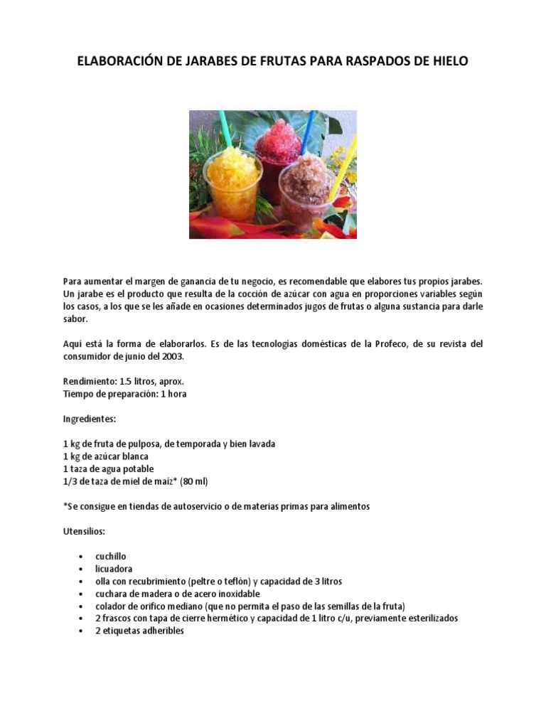 Elaboración de Jarabes Para Raspados de Hielo | Caramelo | Agua