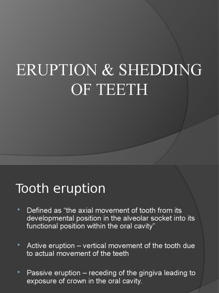 Mechanisms of Tooth Eruption and Shedding: A Comprehensive Review of ...