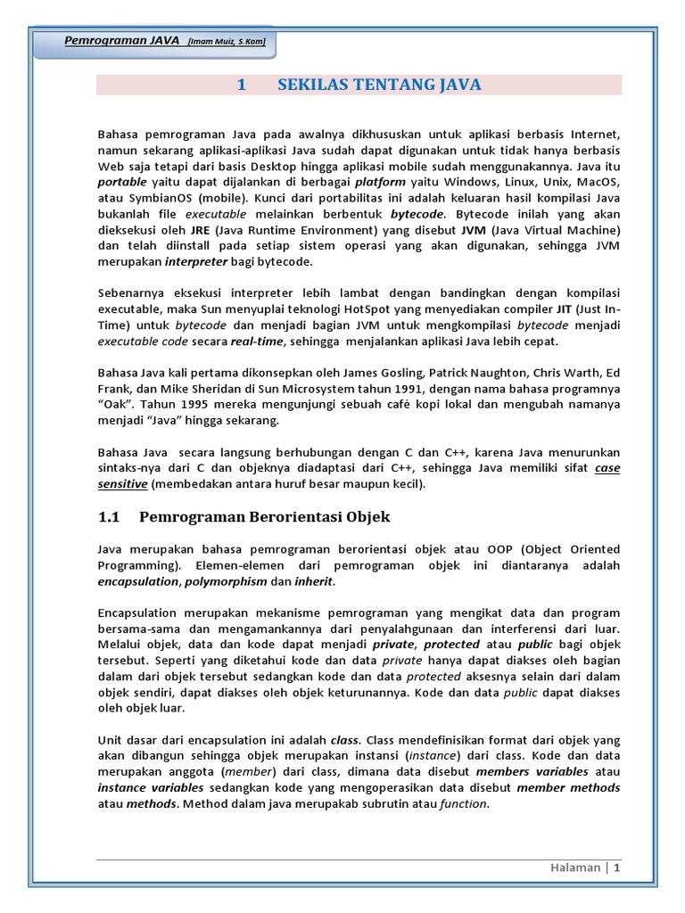 Modul Pemrograman Java | PDF