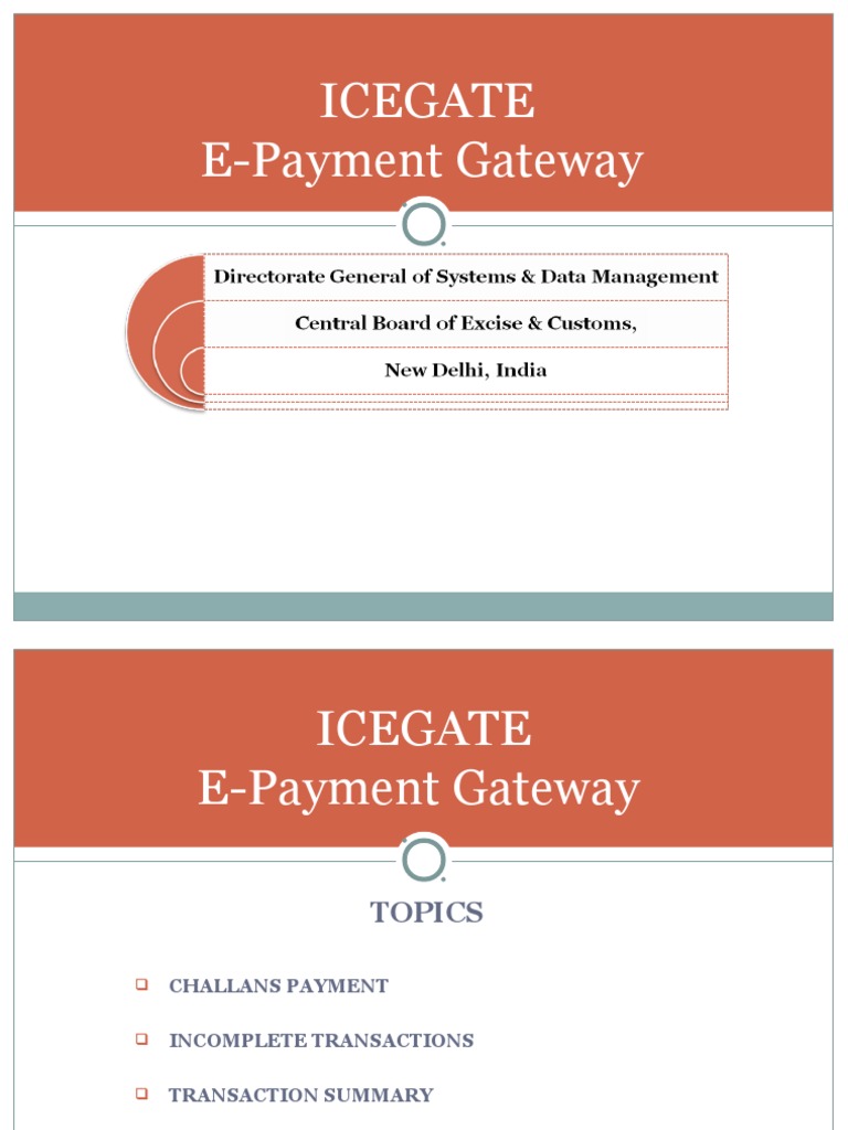 Guide to Making Payments and Tracking Transactions Through the ICEGATE ...