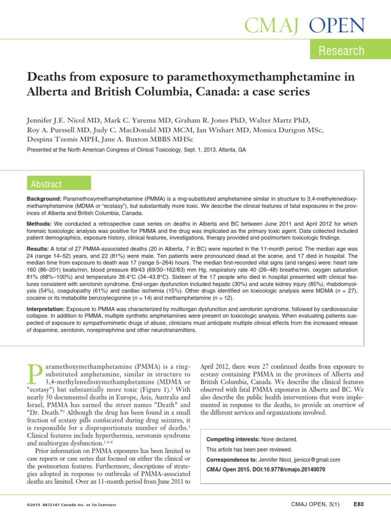 PMMA Study | PDF | Mdma | Electrocardiography