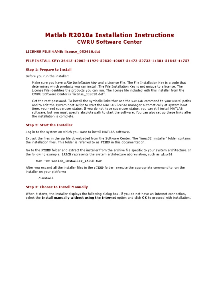 Matlab R2010a Link | PDF | Installation (Computer Programs) | Computer File