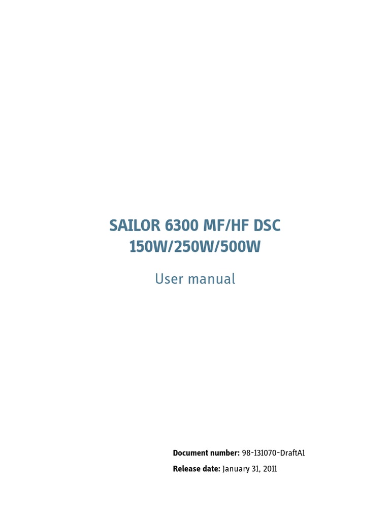MF - HF DSC 6300 Ome 98-131070 | PDF | High Frequency | Radio