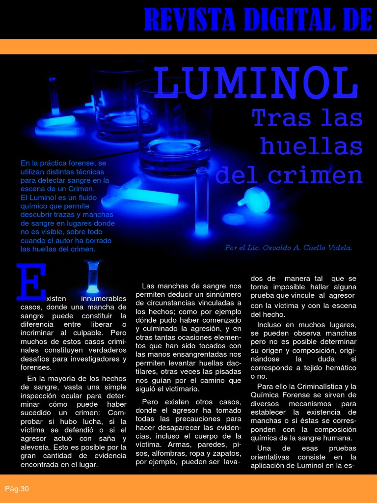 Luminol Tras Las Huellas Del Crimen | PDF | Sustancias químicas | Ciencias fisicas