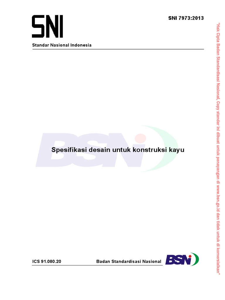 SNI 7973-2013 - Struktur Kayu PDF | PDF