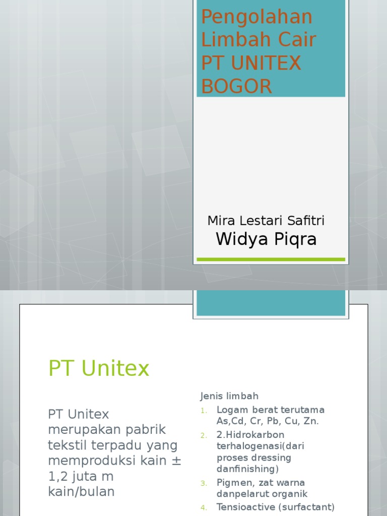 Pengolahan Limbah PT Unitex Bogor | PDF