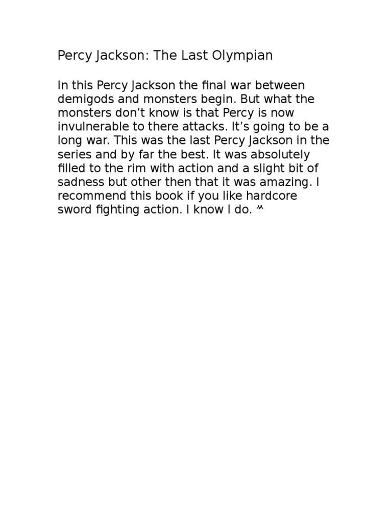 Percy Jackson: The Last Olympian | PDF