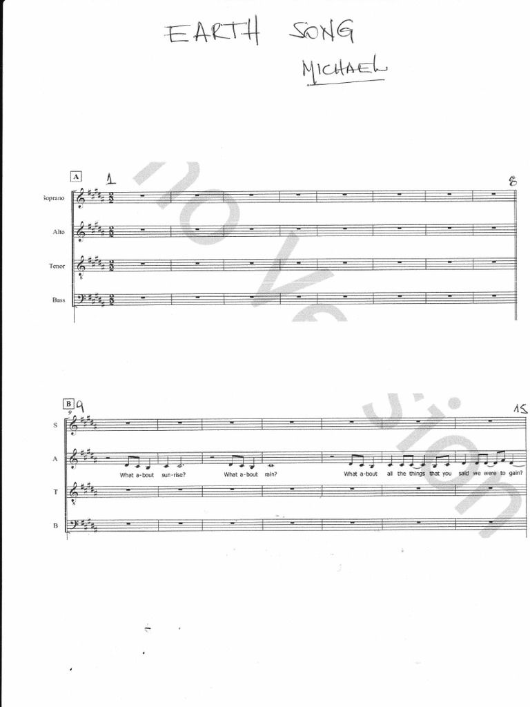 Earth Song SATB | PDF