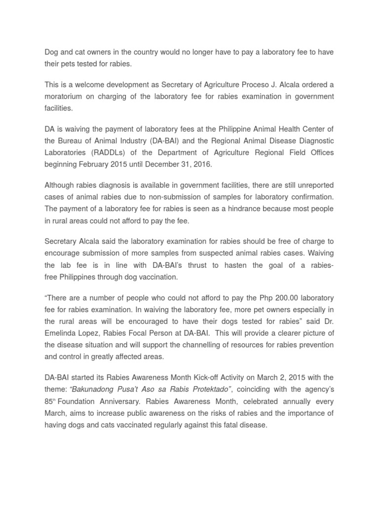 Anti Rabies Campaign | PDF | Rabies | Vaccination