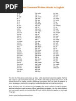 Top 200 Common English Words List | PDF