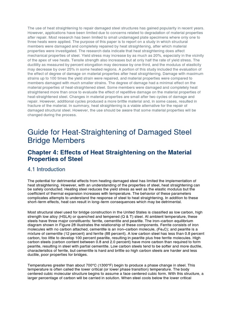 Effects of Heat Straightening on Steel | PDF | Deformation (Engineering ...
