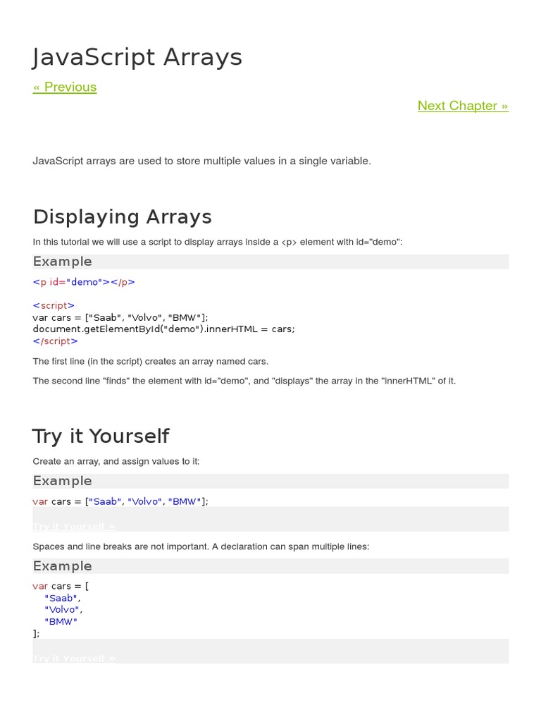 Javascript Arrays Pdf Array Data Type Array Data Structure 0194