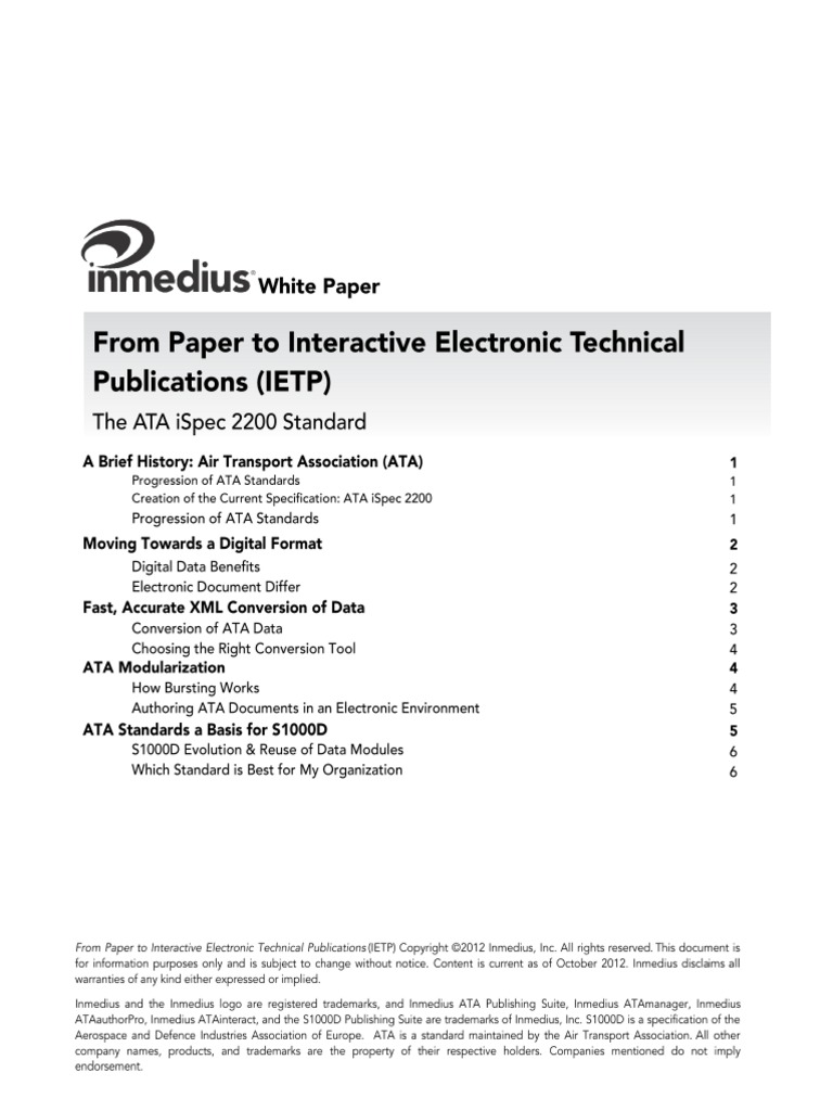 ATA Standard | Xml | Specification (Technical Standard)