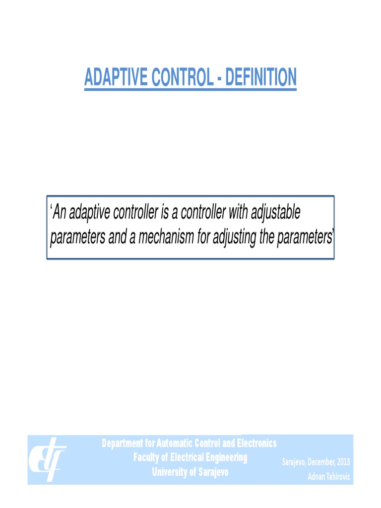 Adaptive Control | PDF | Control Theory | Emergence