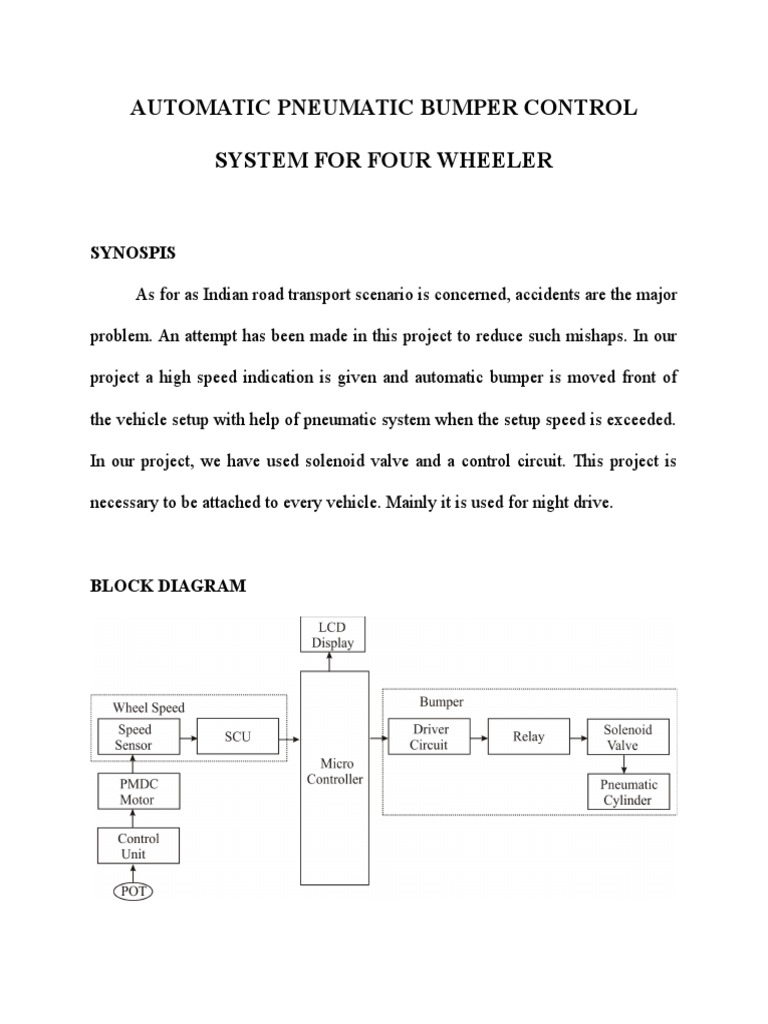 Automatic Pneumatic Bumper Control System For Four Wheeler | PDF