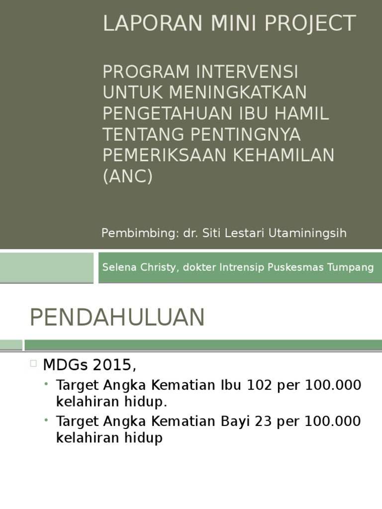 Laporan Mini Project Antenatal Care | PDF