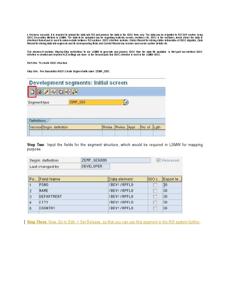 Step-By-Step Guide For LSMW Using ALE-IDOC Method - 1 | PDF | Transmission Control Protocol ...