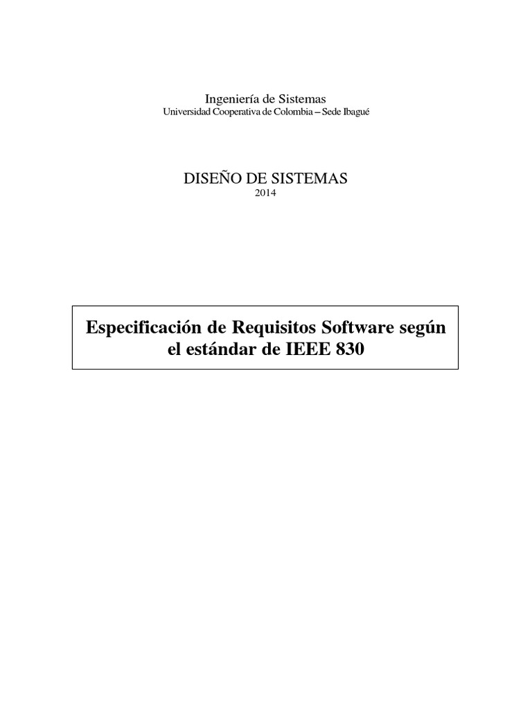 IEEE 830 Plantilla | PDF | Caso de uso | Ingeniería de software