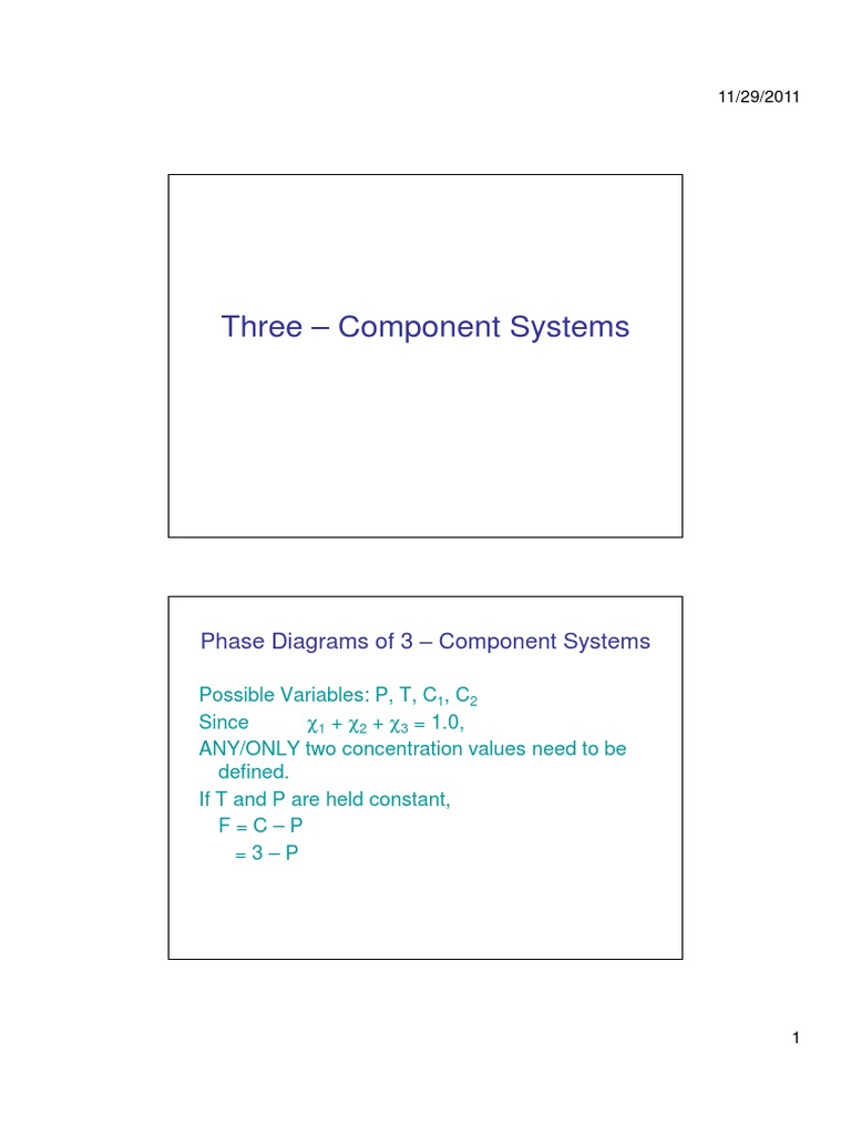3 Component Systems Handout | PDF | Solution | Physical Chemistry