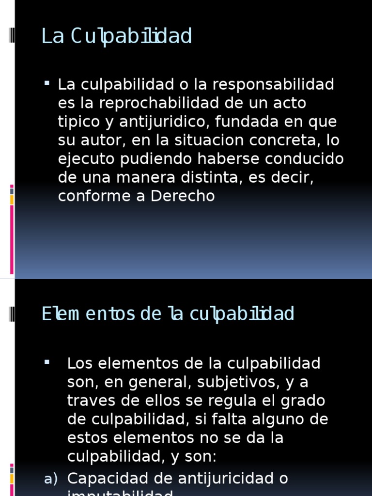 La Culpabilidad | PDF | Ley Pública | Derecho penal