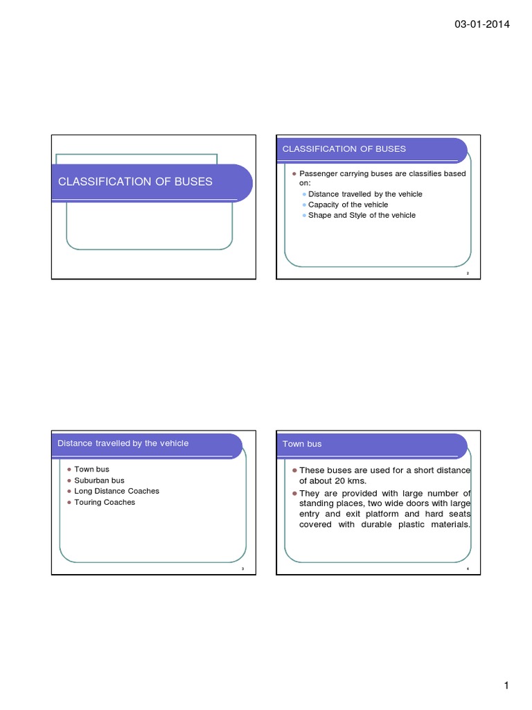 Classification of Buses | PDF | Bus | Motor Vehicle