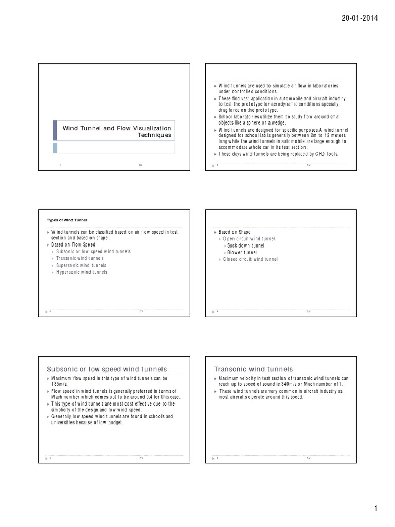 Wind Tunnel and Flow Visualization Technique | PDF | Wind Tunnel ...