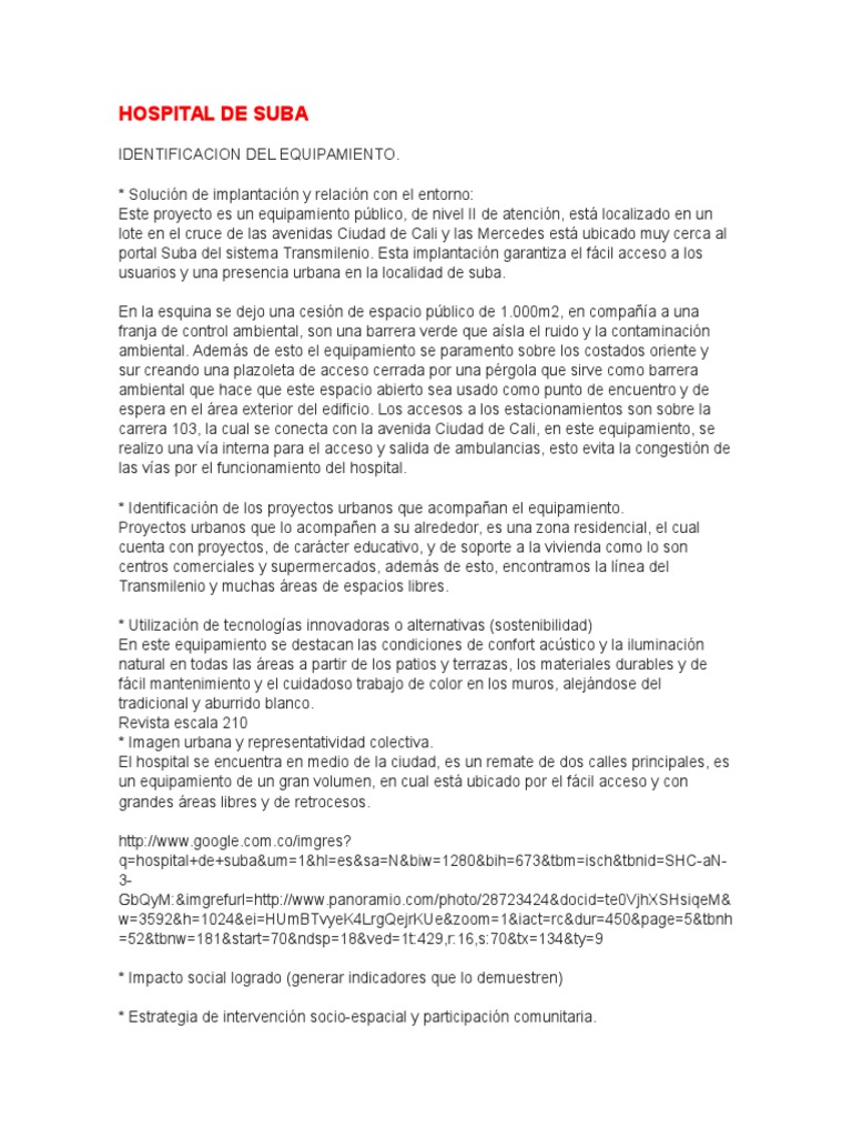 Hospital de Suba | PDF | Hospital | Agua