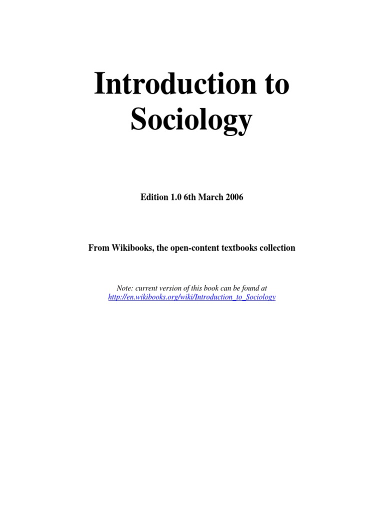 Introduction To Sociology | PDF | Positivism | Sociology