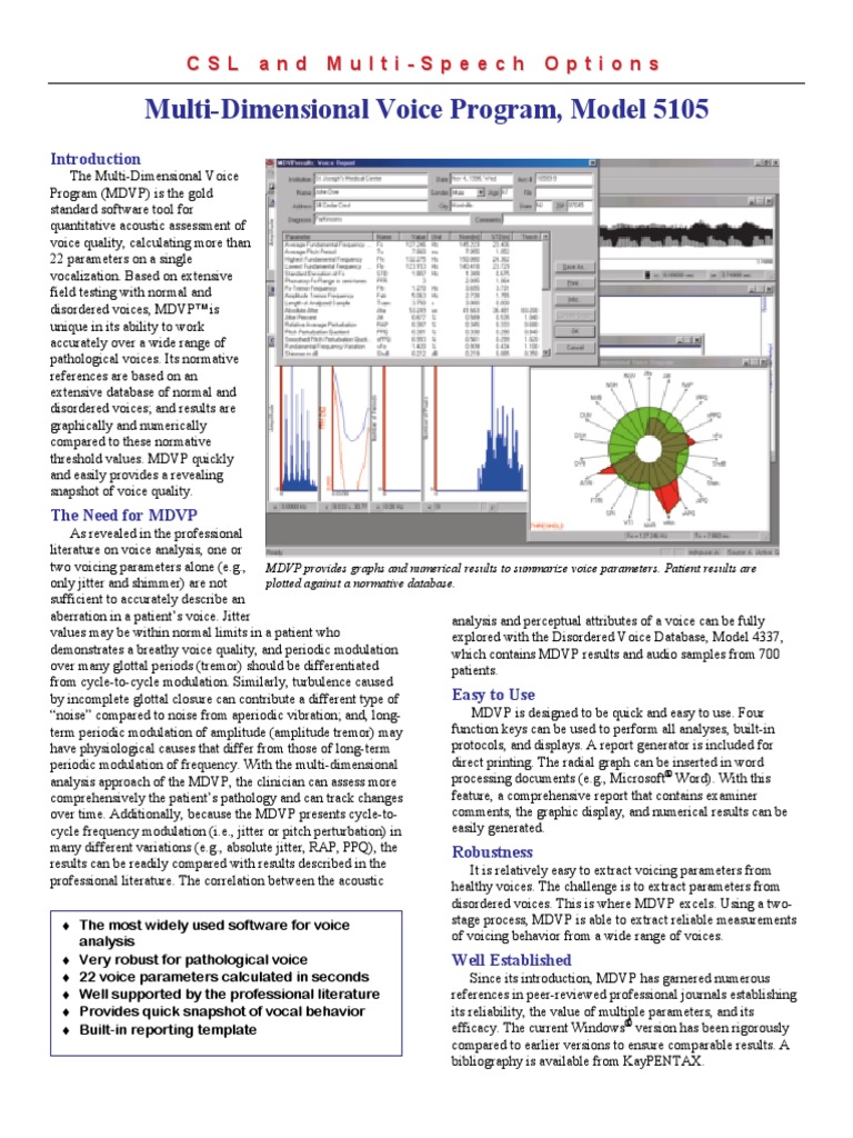 MDVP Lo Res Flyer | Download Free PDF | Speech | Cognition