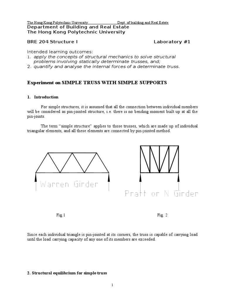 test 1 truss test 2014.doc | Truss | Mechanics