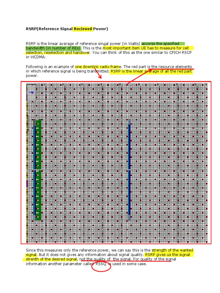 RSRP and RSRQ | PDF | Bandwidth (Signal Processing) | Telecommunications Engineering