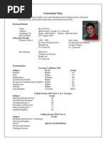 LCVP Curriculum Vitae Example | PDF | Behavior Modification | Learning