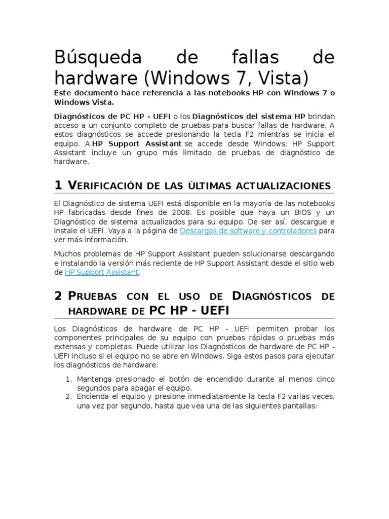 HP Tests | PDF | Bios | Hardware de la computadora