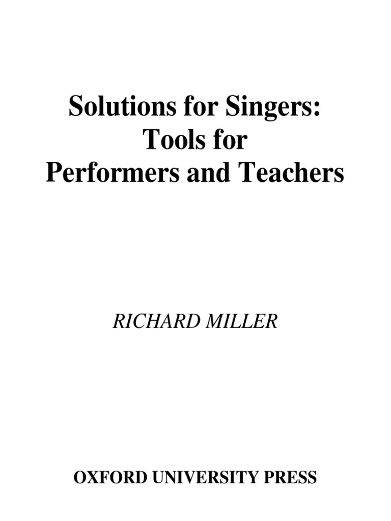 Richard Miller | PDF | Singing | Larynx