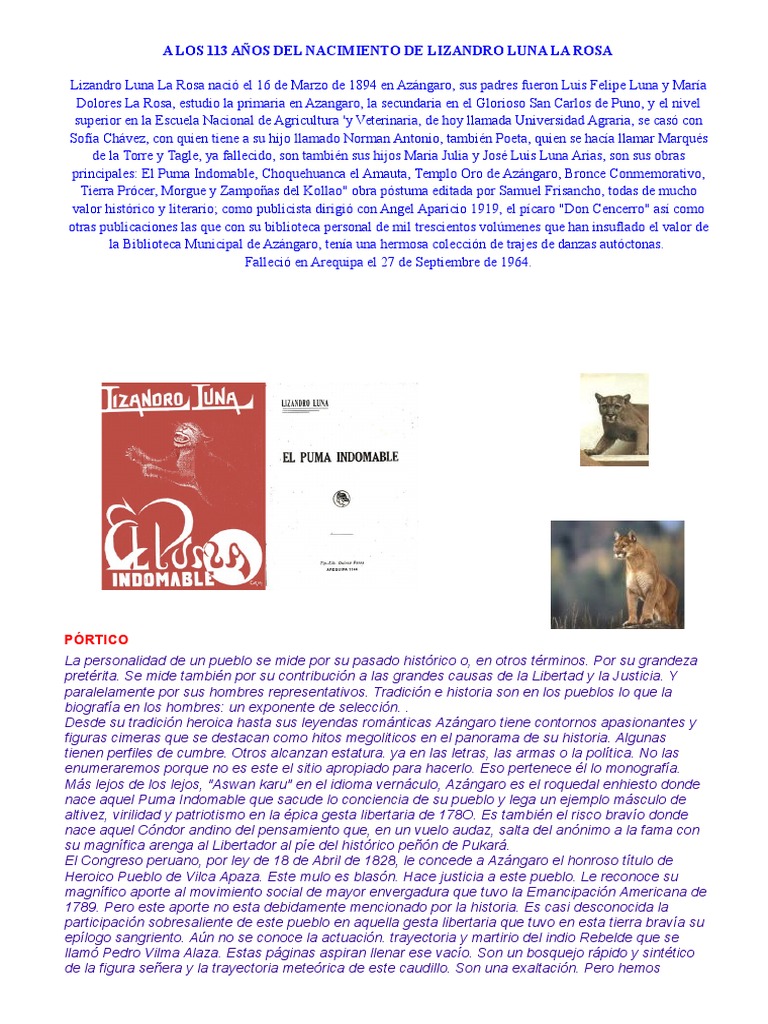 Lizandro Luna La Rosa | PDF | Perú | España