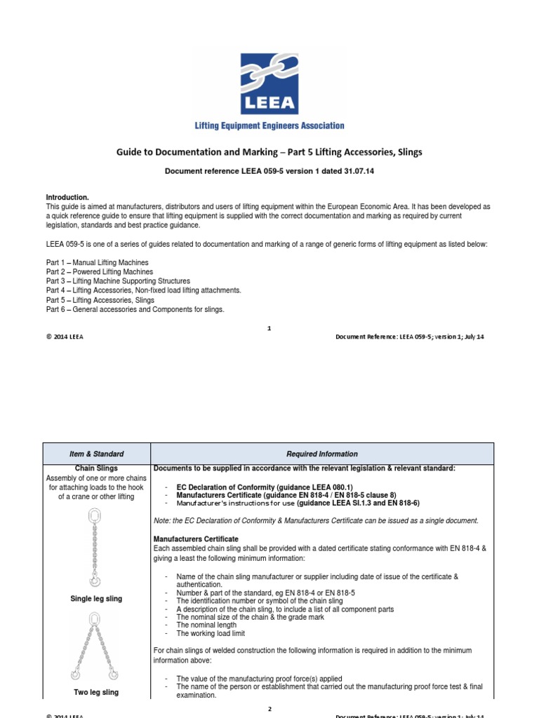 Lifting Accessories Documentation Guide | PDF
