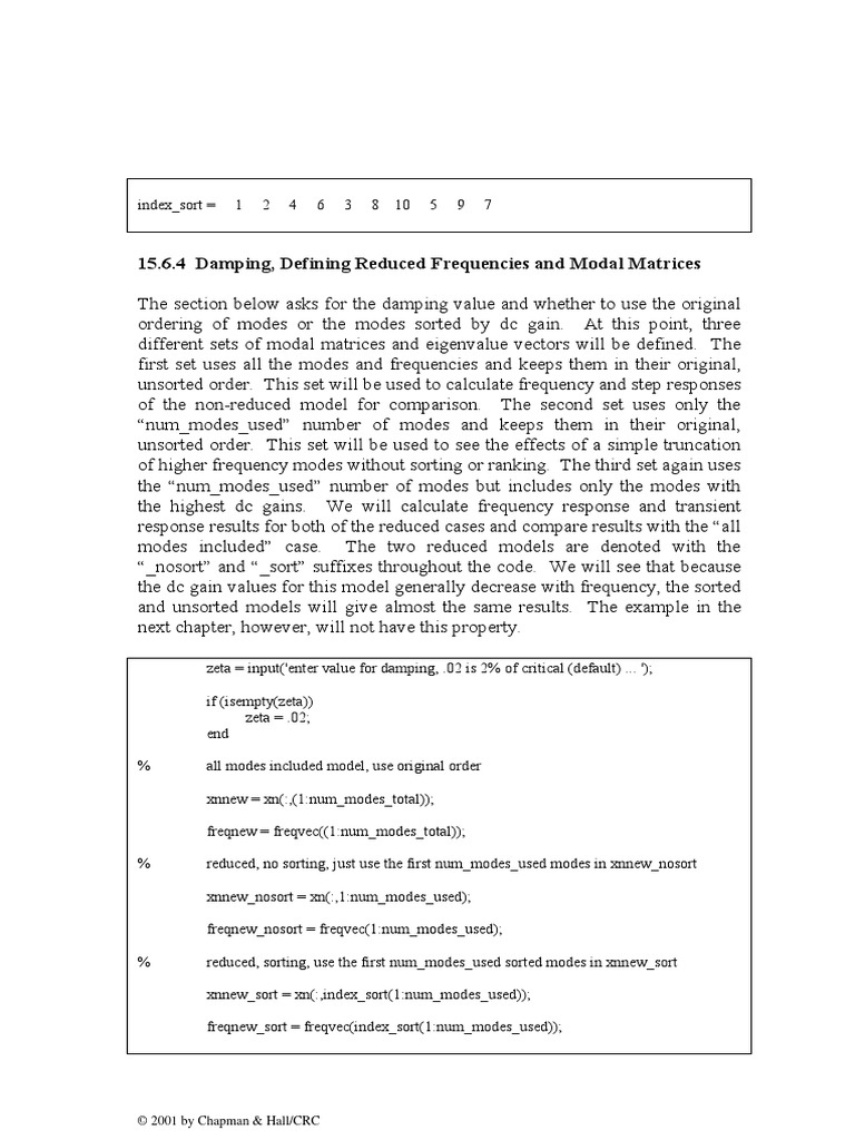 15.6.4 Damping, Defining Reduced Frequencies and Modal Matrices | PDF ...