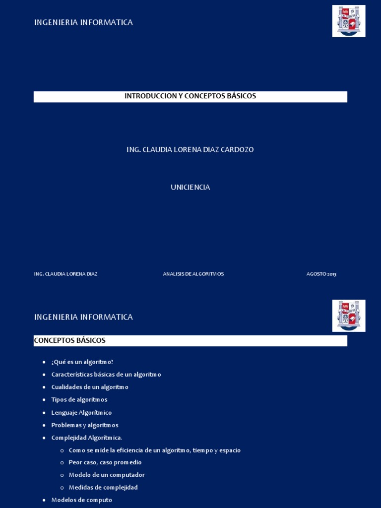 Análisis de Algoritmos Clase 1 | PDF | Teoría de la complejidad computacional | Algoritmos