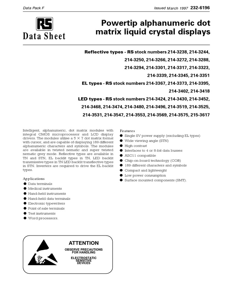 LM016L.pdf | Backlight | Power Inverter