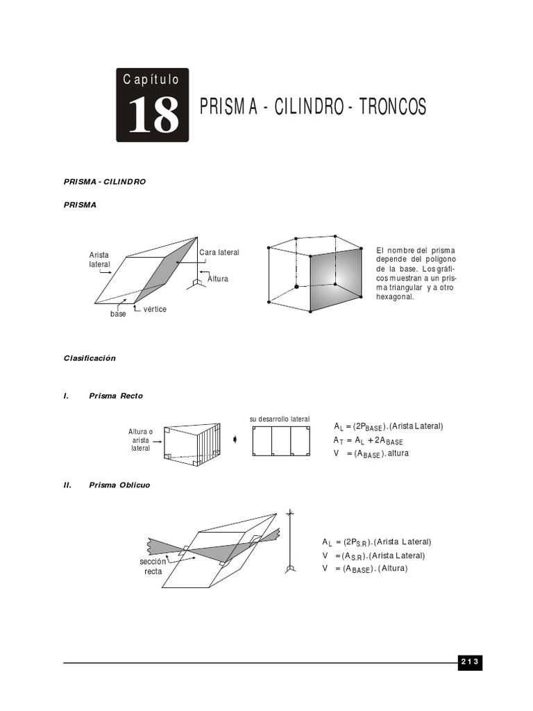 Prisma, Cilindros, Troncos | PDF | Triángulo | Rectángulo
